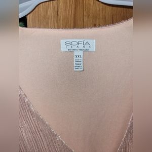 sofia by sofia vergara | Tops | Xxl Sofia Vergara Shimmery Giselle Cropped Blouse | Poshmark